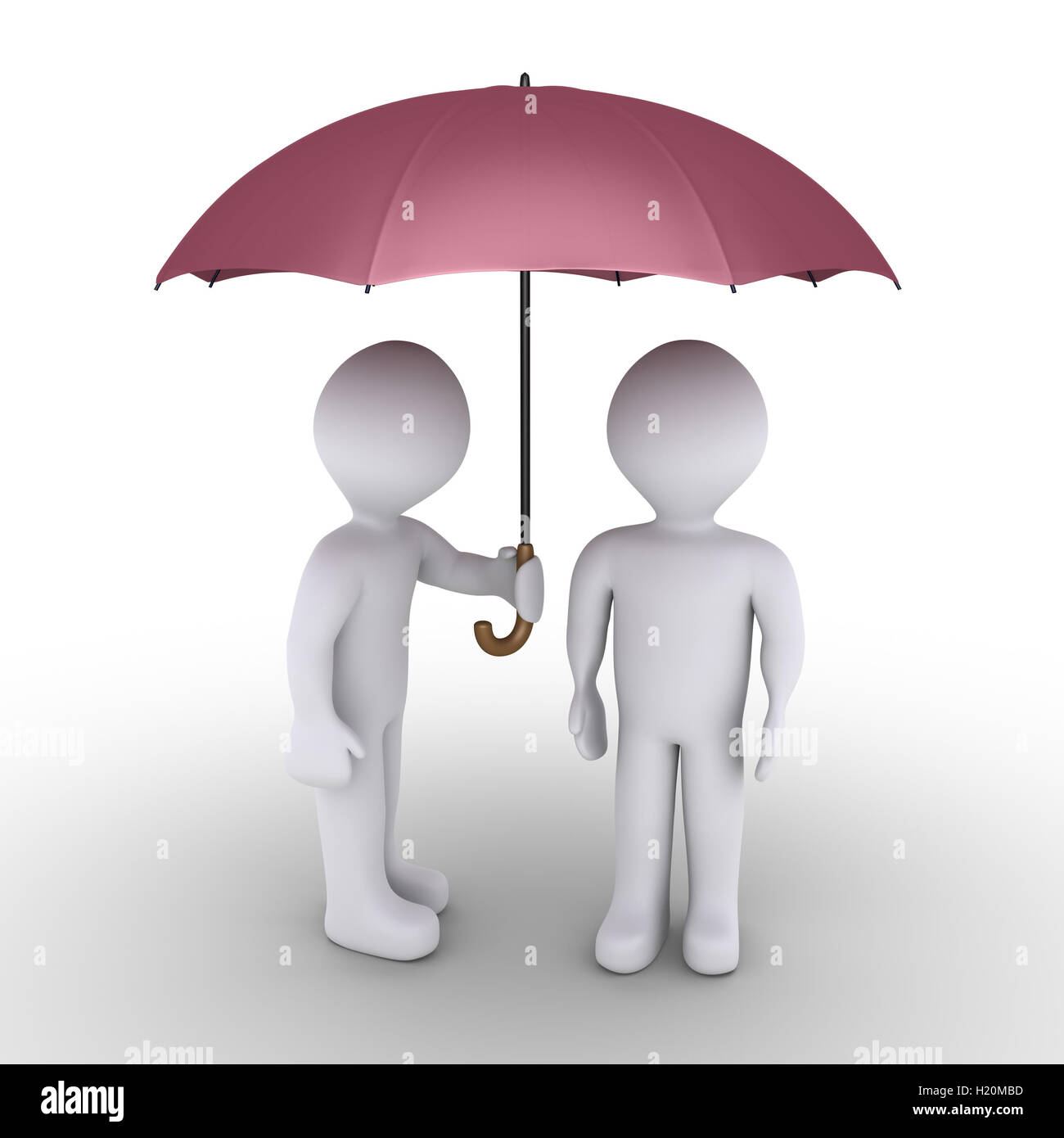 Person protecting with umbrella another one Stock Photo - Alamy