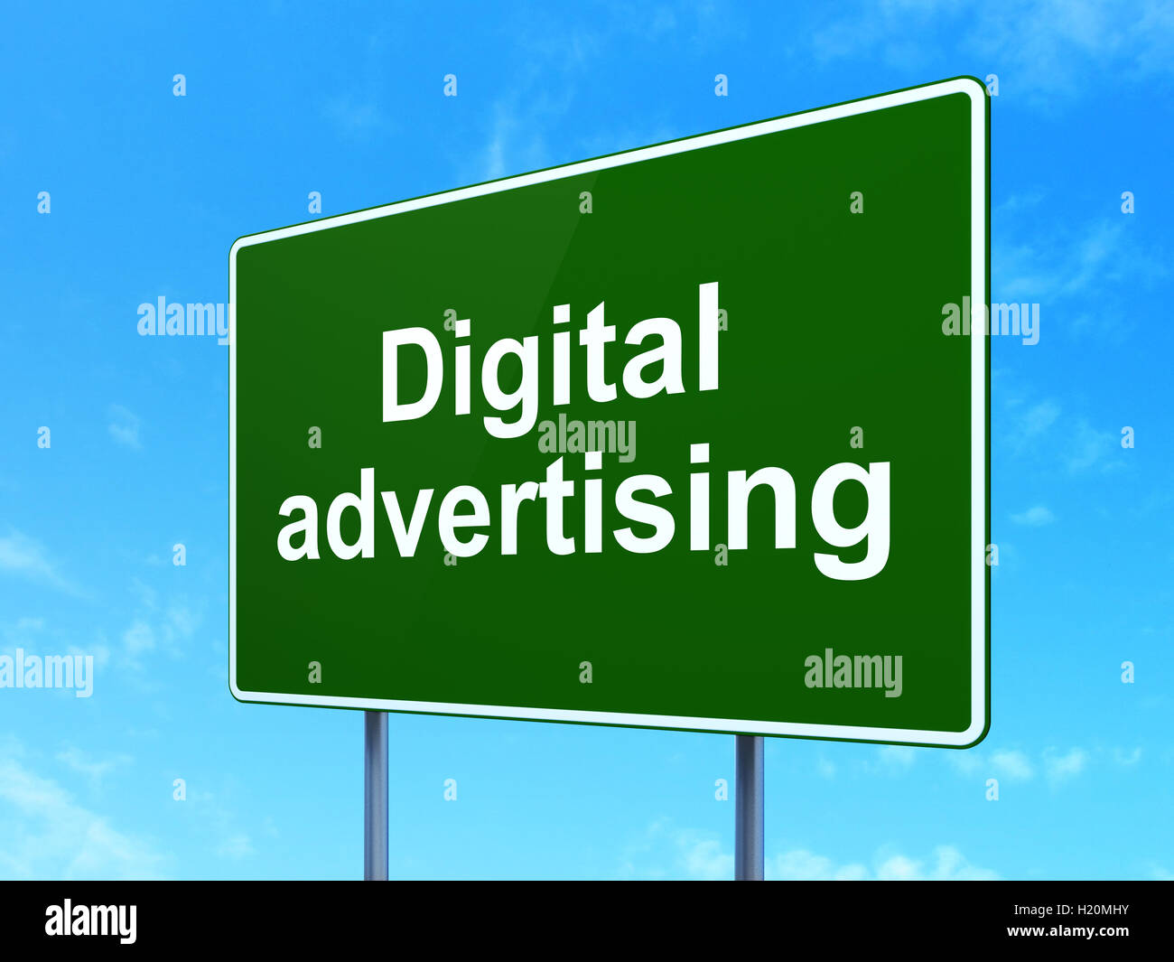 Marketing concept: Digital Advertising on road sign background Stock ...