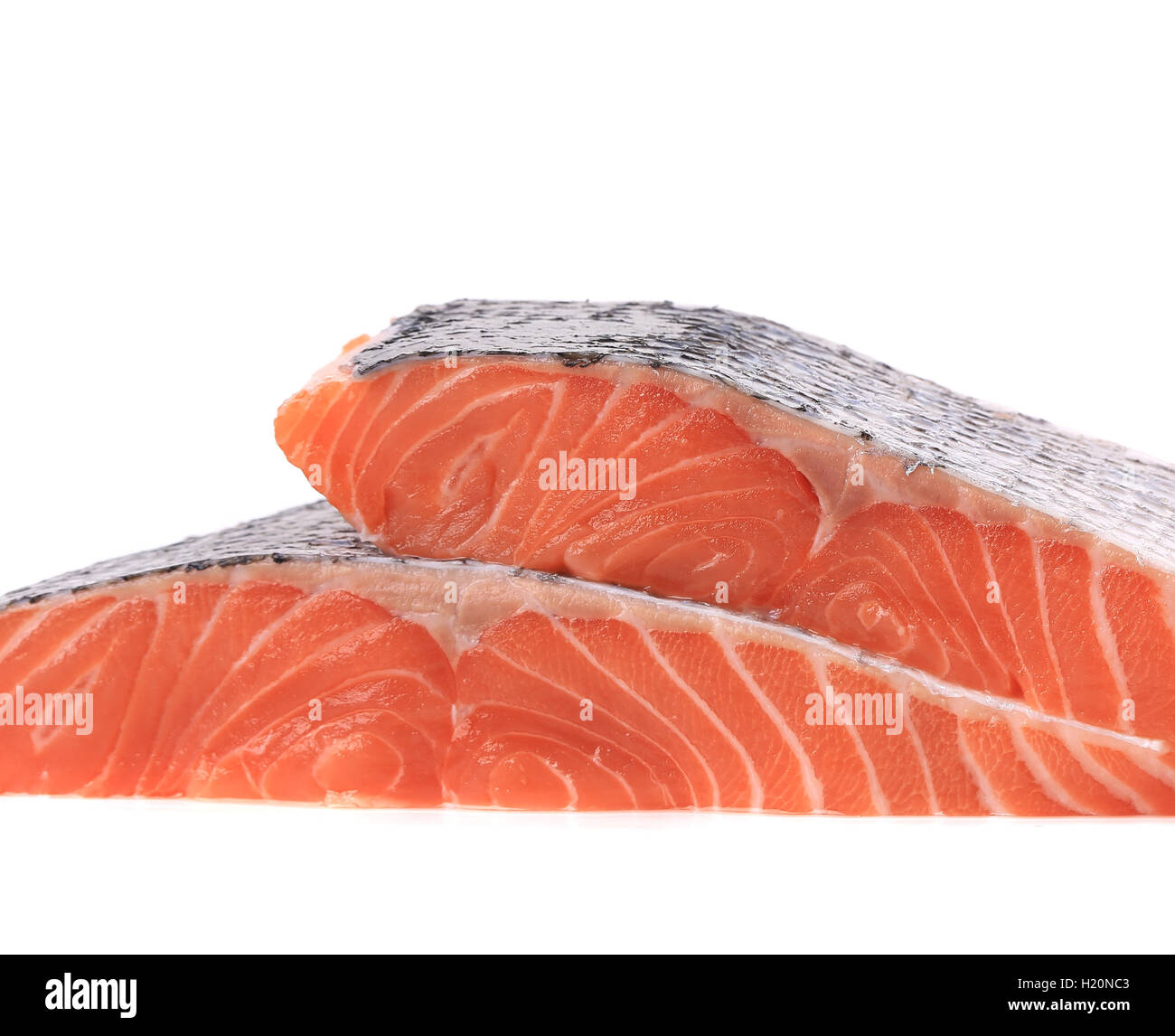 Salmon fillet two together Stock Photo - Alamy