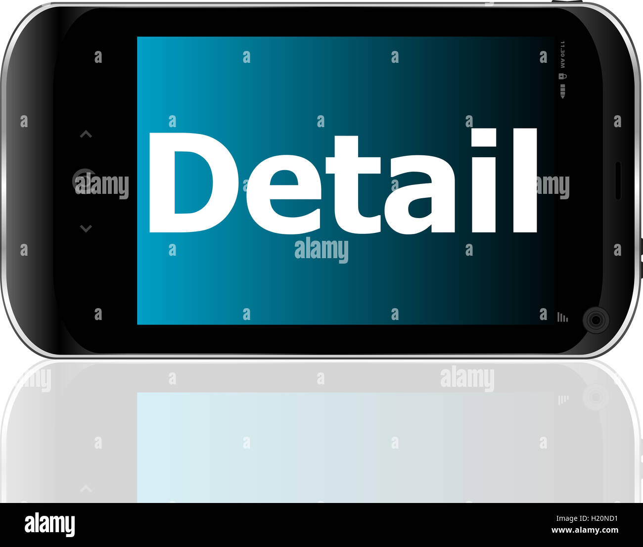 Marketing concept: smartphone with text detail on display. Mobile smart ...