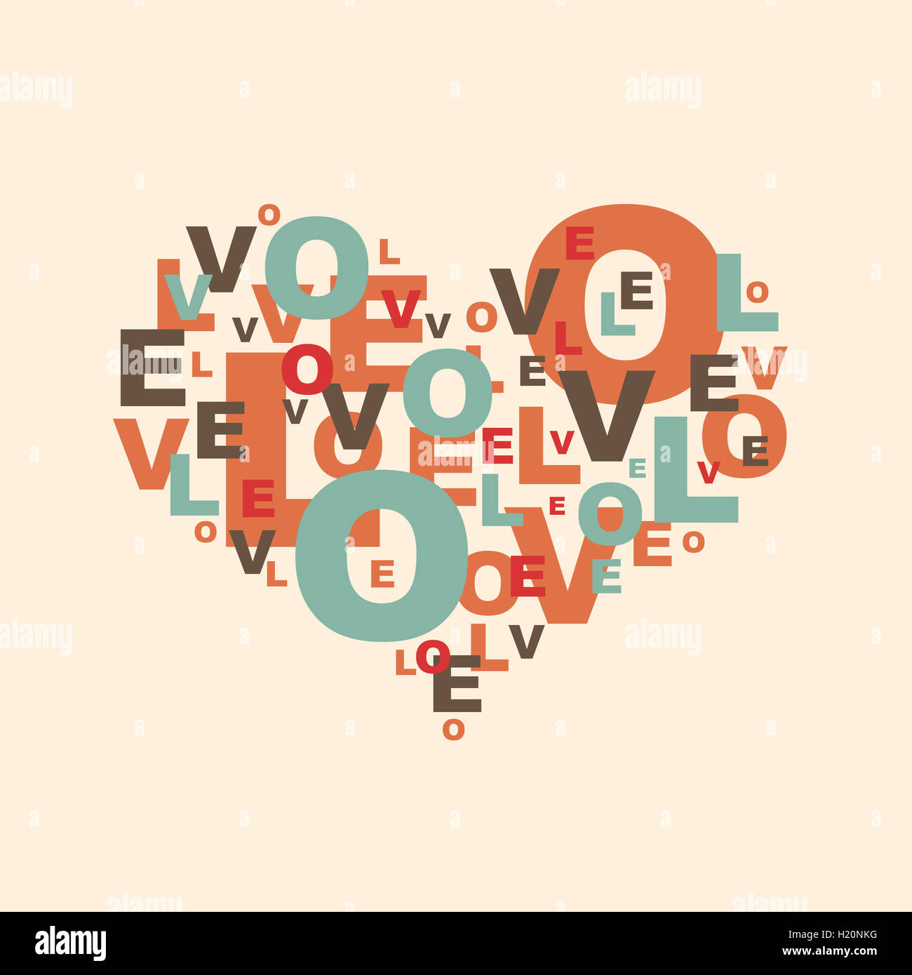 Heart consisting of letters Stock Photo - Alamy