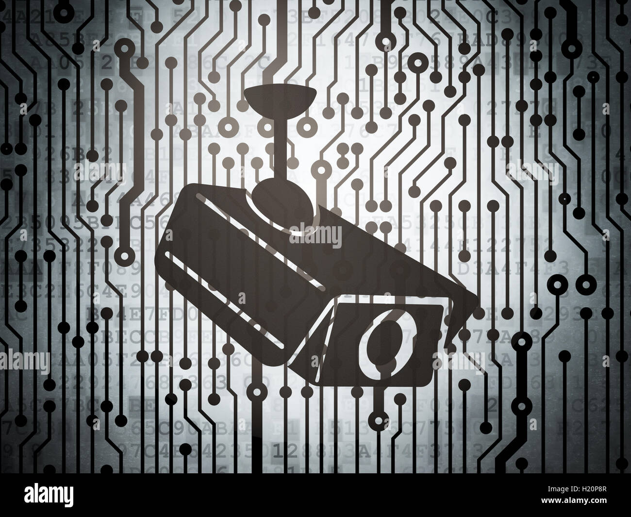 Security concept: circuit board with Cctv Camera Stock Photo - Alamy