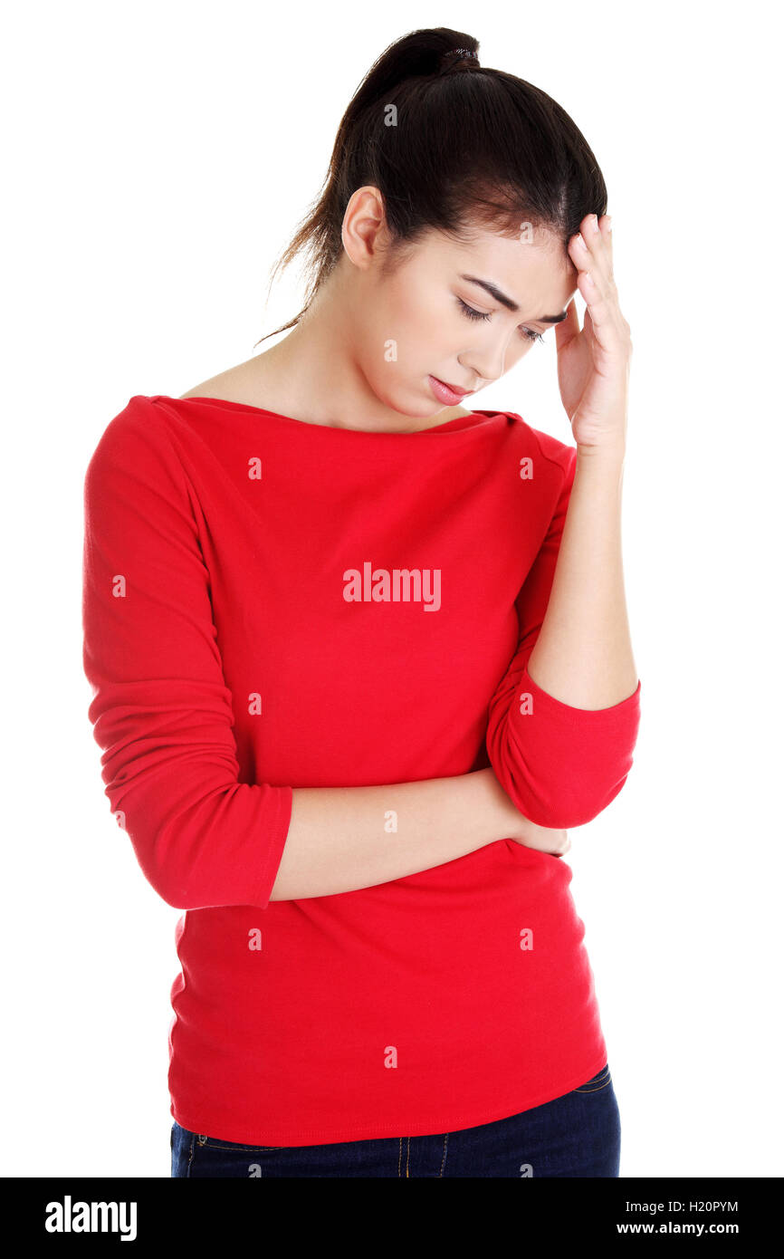 Young sad woman have big problem Stock Photo - Alamy