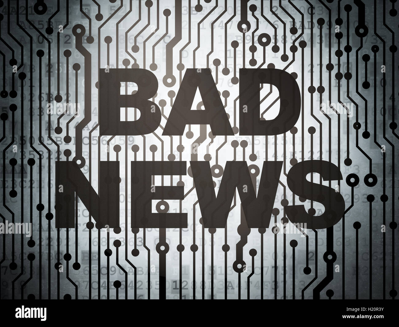 News concept: circuit board with Bad News Stock Photo - Alamy