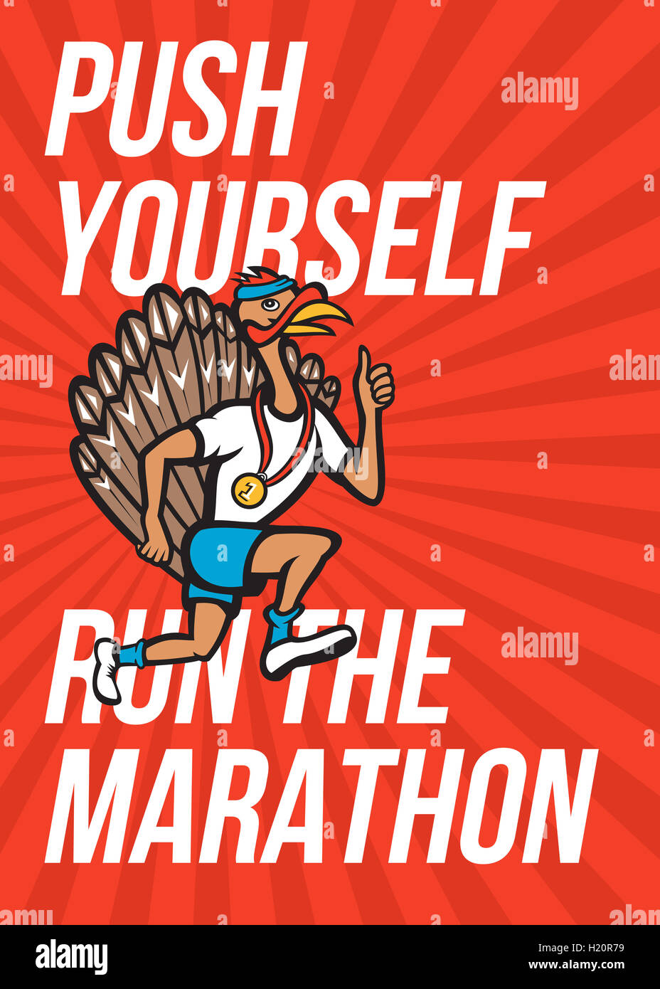 Turkey Run Marathon Runner Poster Stock Photo - Alamy