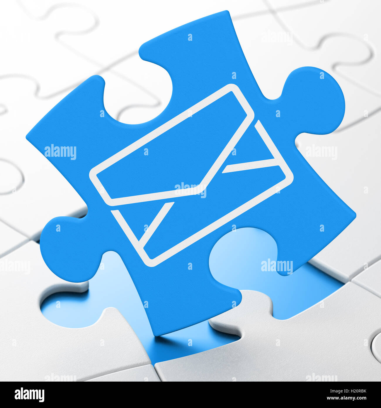Finance concept: Email on puzzle background Stock Photo - Alamy
