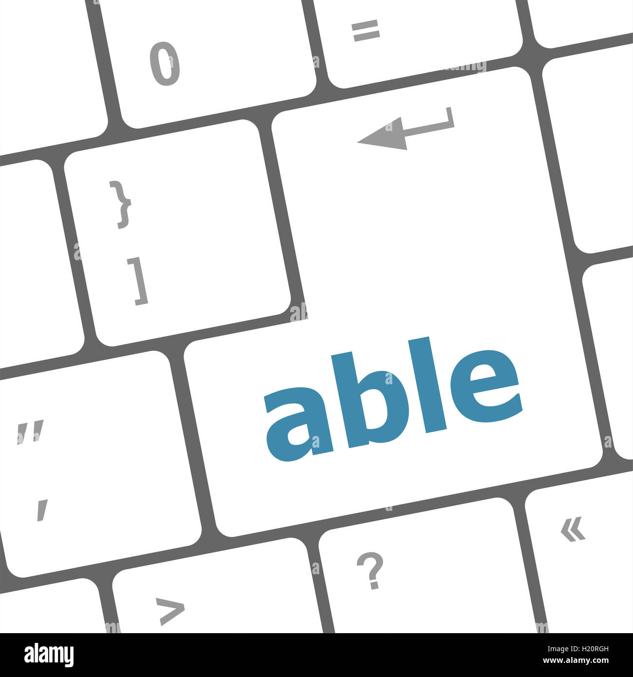 Modern Computer Keyboard key with able text on it Stock Photo - Alamy