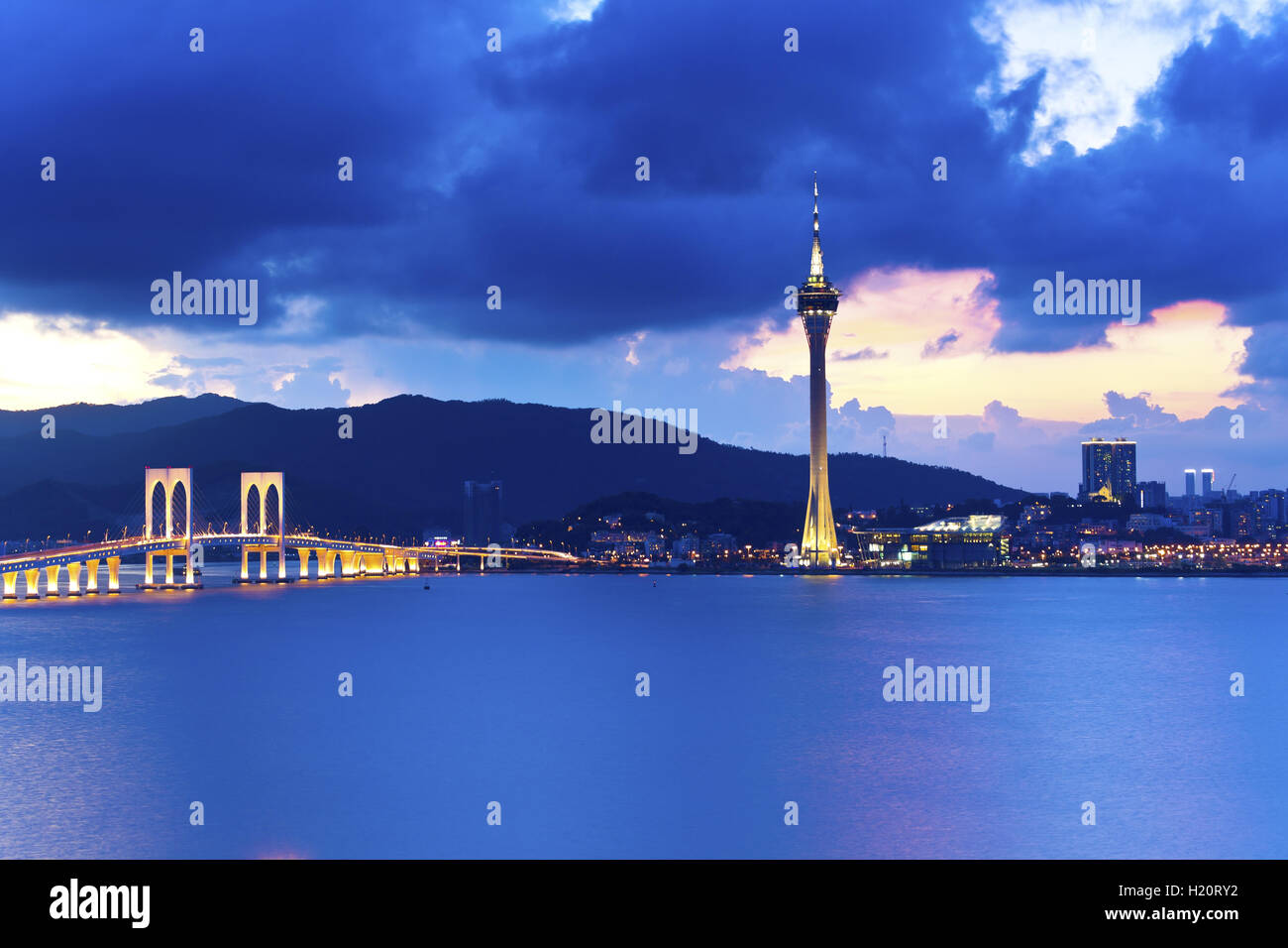 Macau at sunset Stock Photo - Alamy