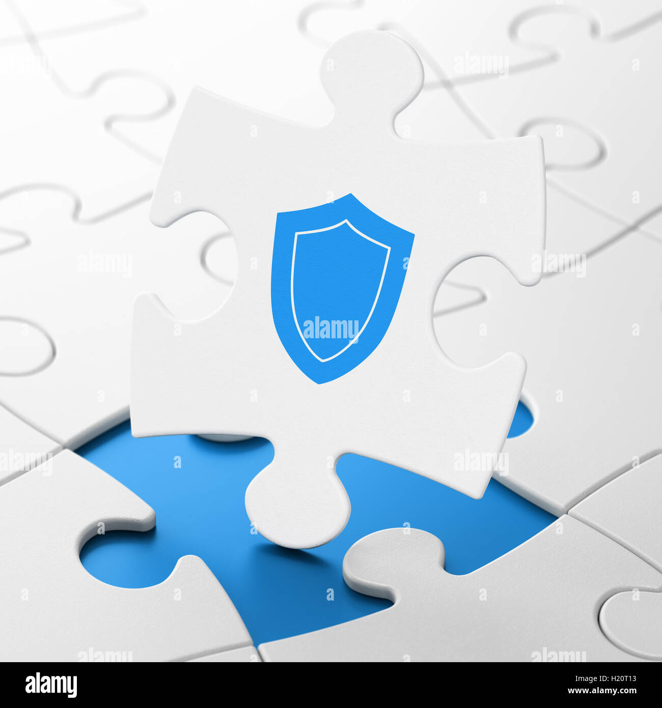 Safety concept: Shield on puzzle background Stock Photo - Alamy