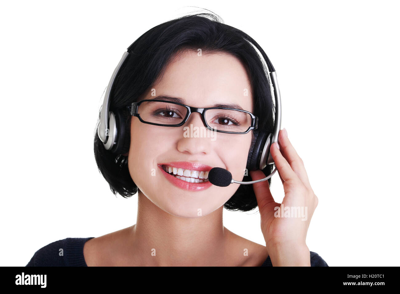 Attractive customer support representative Stock Photo - Alamy