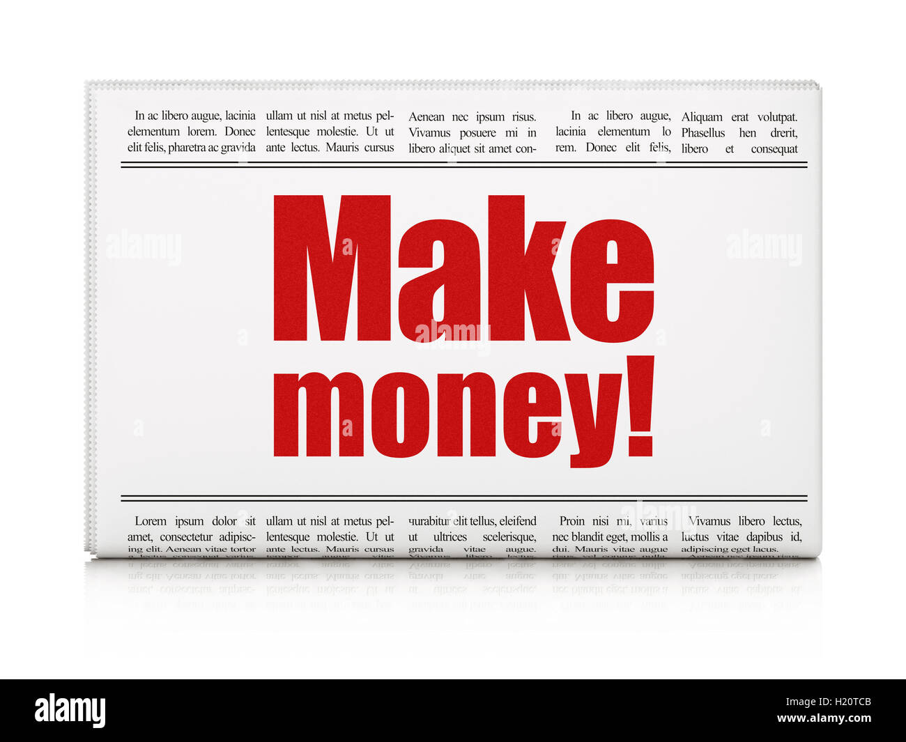 Finance concept: newspaper headline Make Money! Stock Photo - Alamy