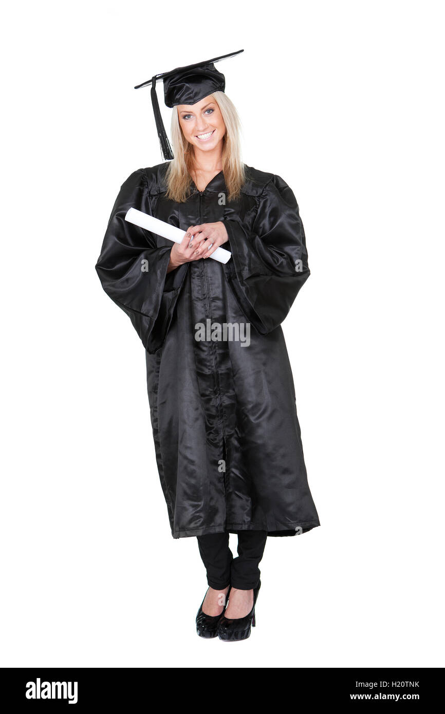 Beautiful female student graduating Stock Photo - Alamy