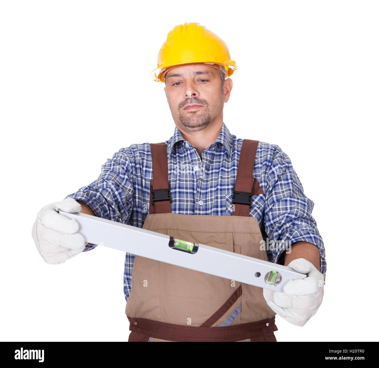 Portrait Of Technician Looking At Level Stock Photo - Alamy