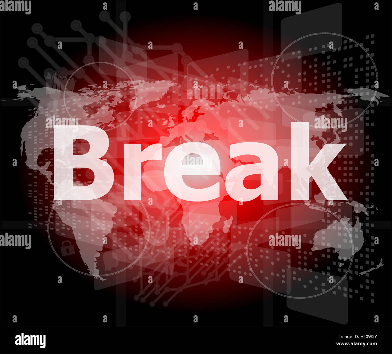 The word break on digital screen, business concept Stock Photo - Alamy