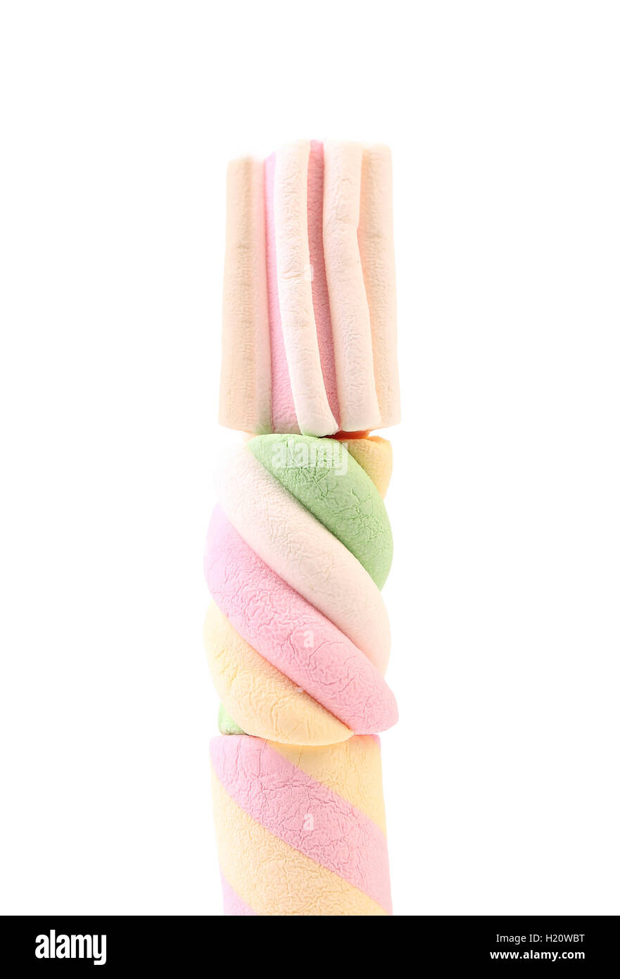 Stack of three different colorful marshmallow Stock Photo - Alamy