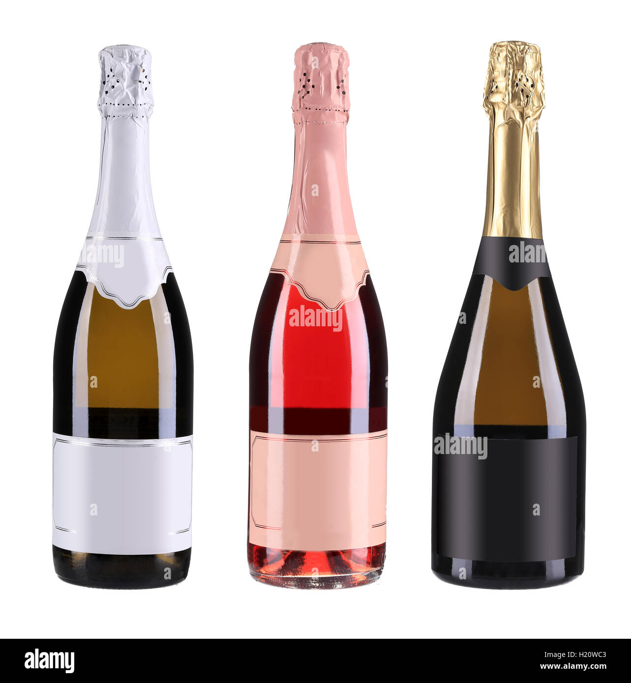 Three bottles of champagne Stock Photo - Alamy