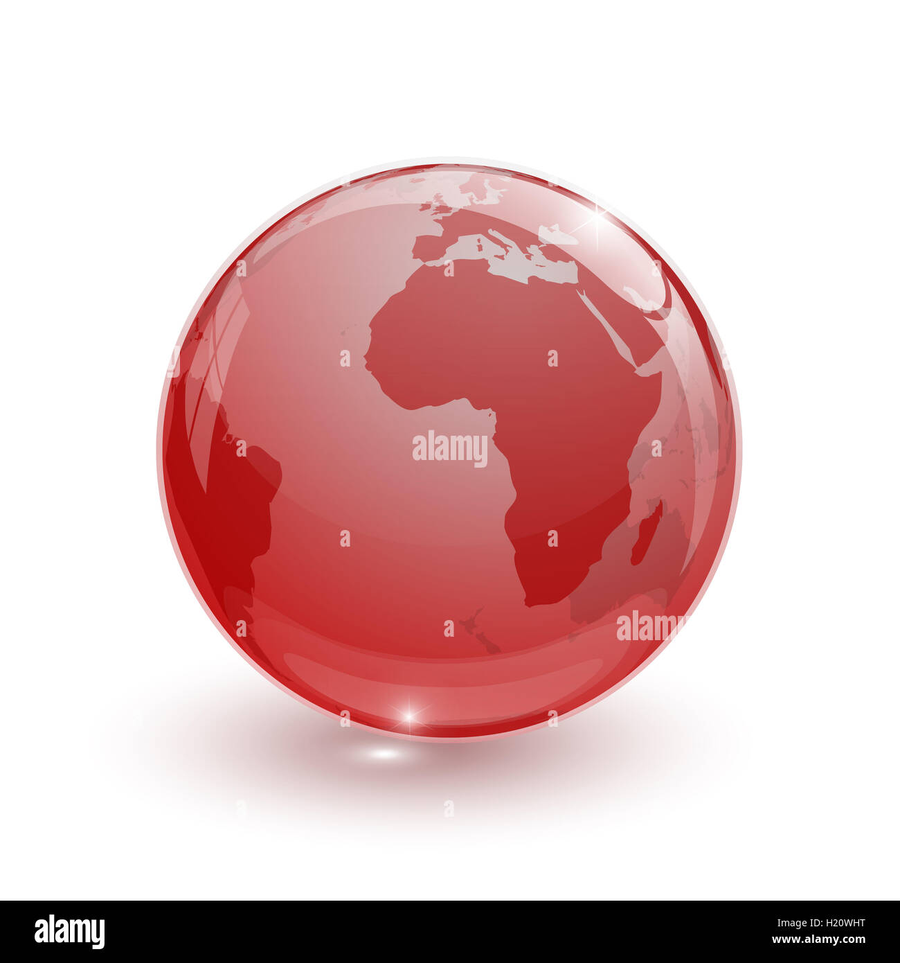 glass globe earth map 3d red Stock Photo - Alamy