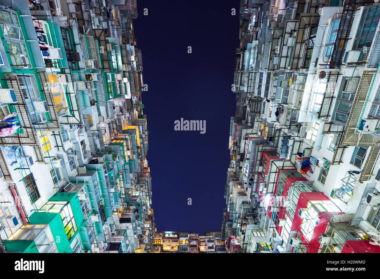 Packed building in Hong Kong Stock Photo - Alamy