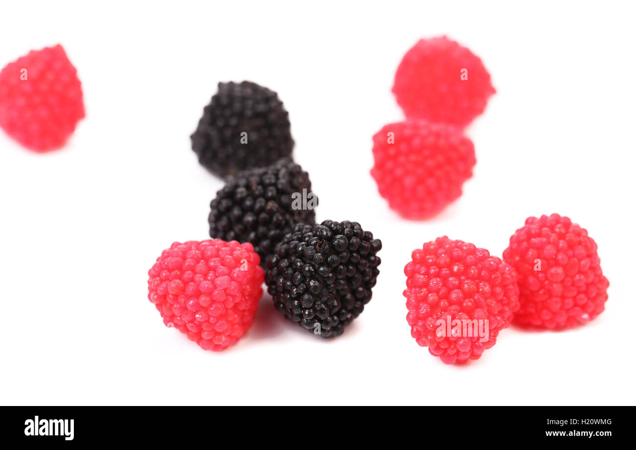Blackberries and redberry candy Stock Photo - Alamy