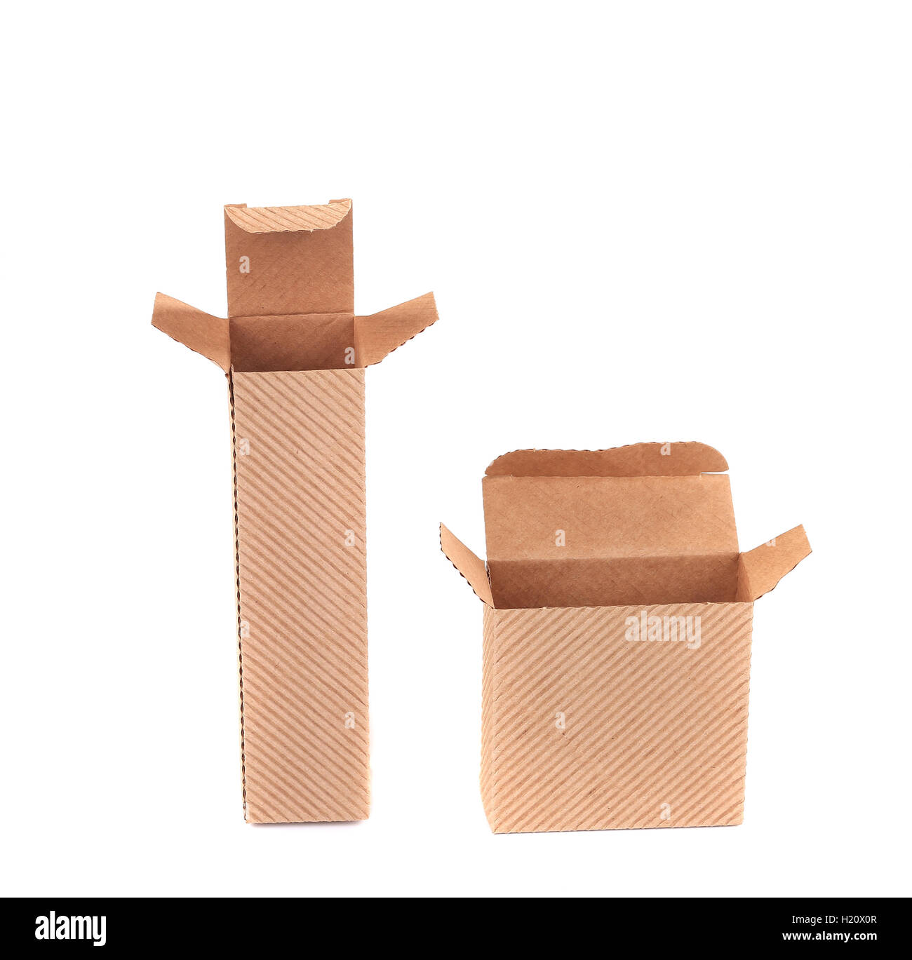 Two opened gift boxes Stock Photo - Alamy