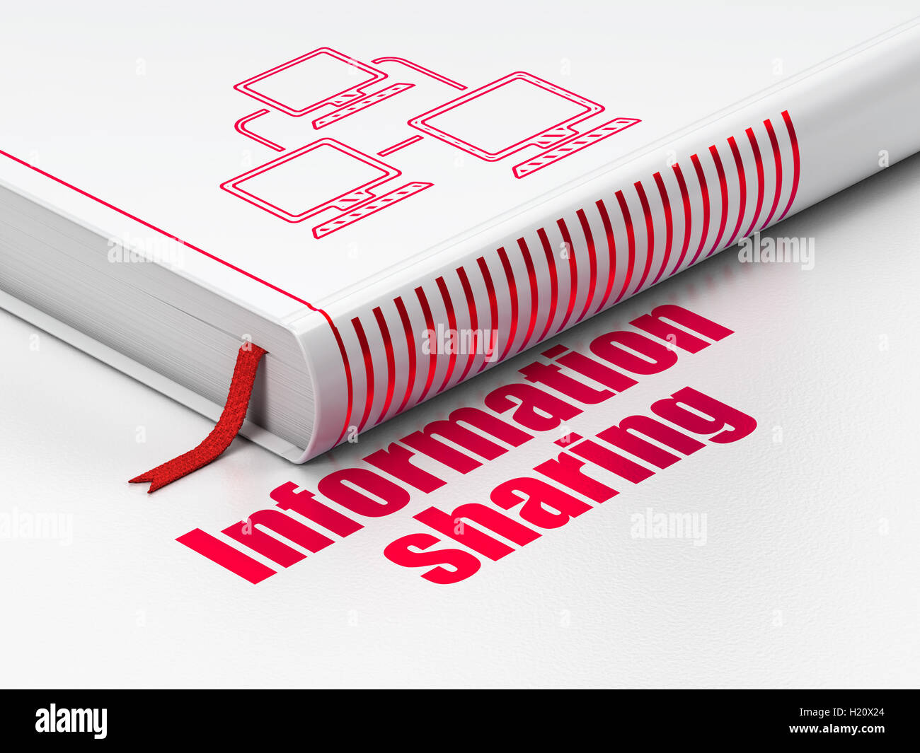 Data concept: book Lan Computer Network, Information Sharing on white ...