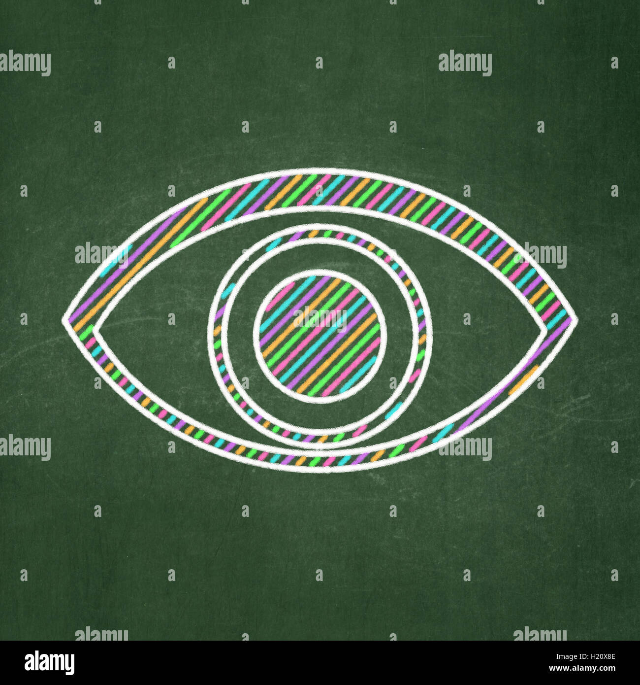 Privacy concept: Eye on chalkboard background Stock Photo - Alamy