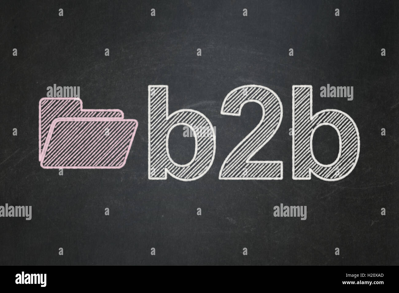 Business concept: Folder and B2b on chalkboard background Stock Photo ...