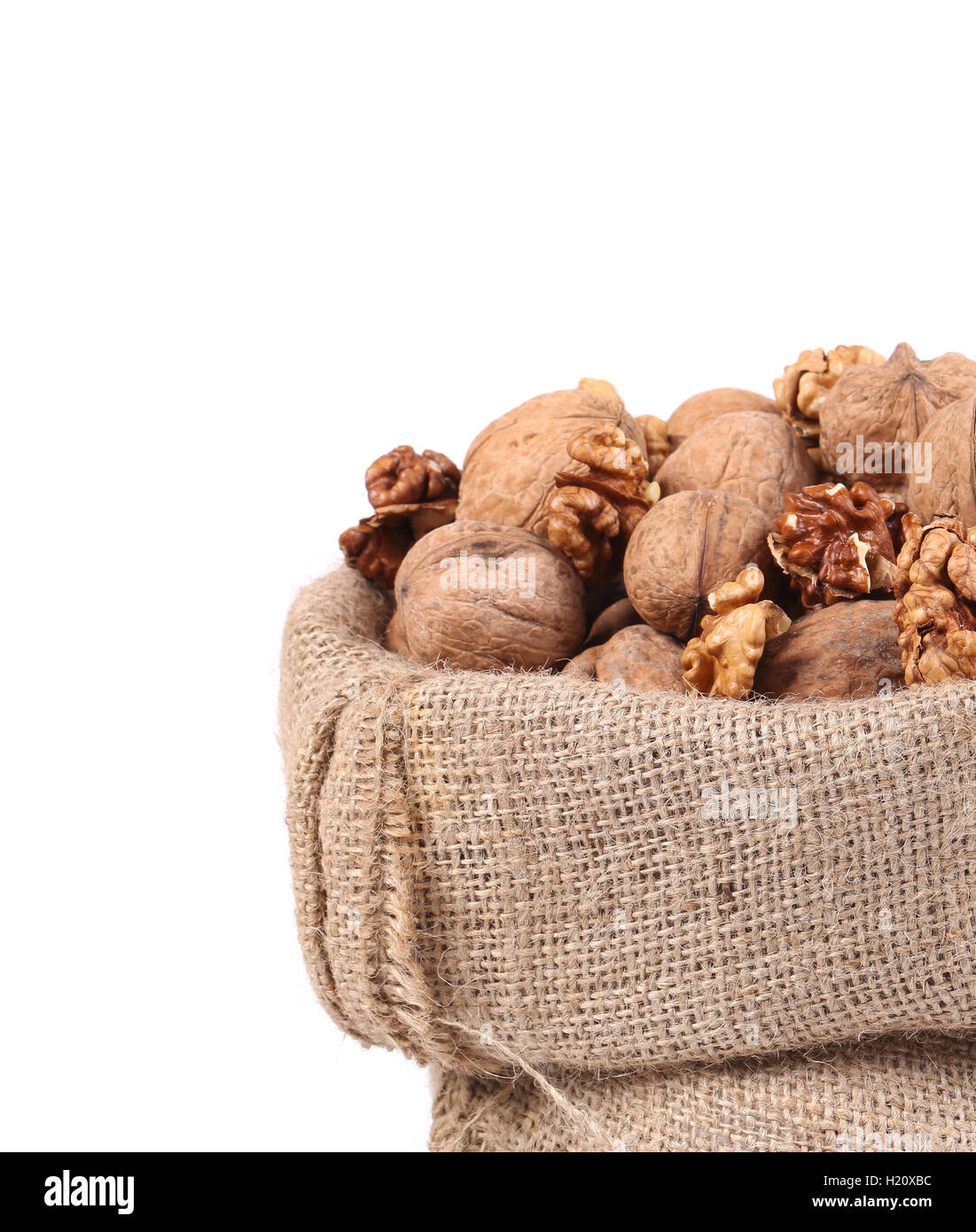 Full bag with walnuts. Close up Stock Photo - Alamy