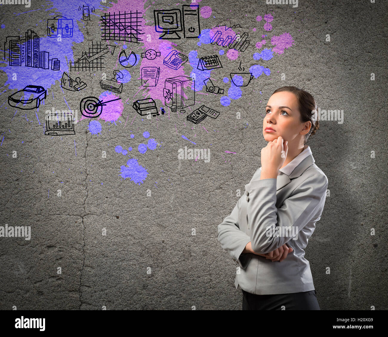 thinking business woman Stock Photo - Alamy