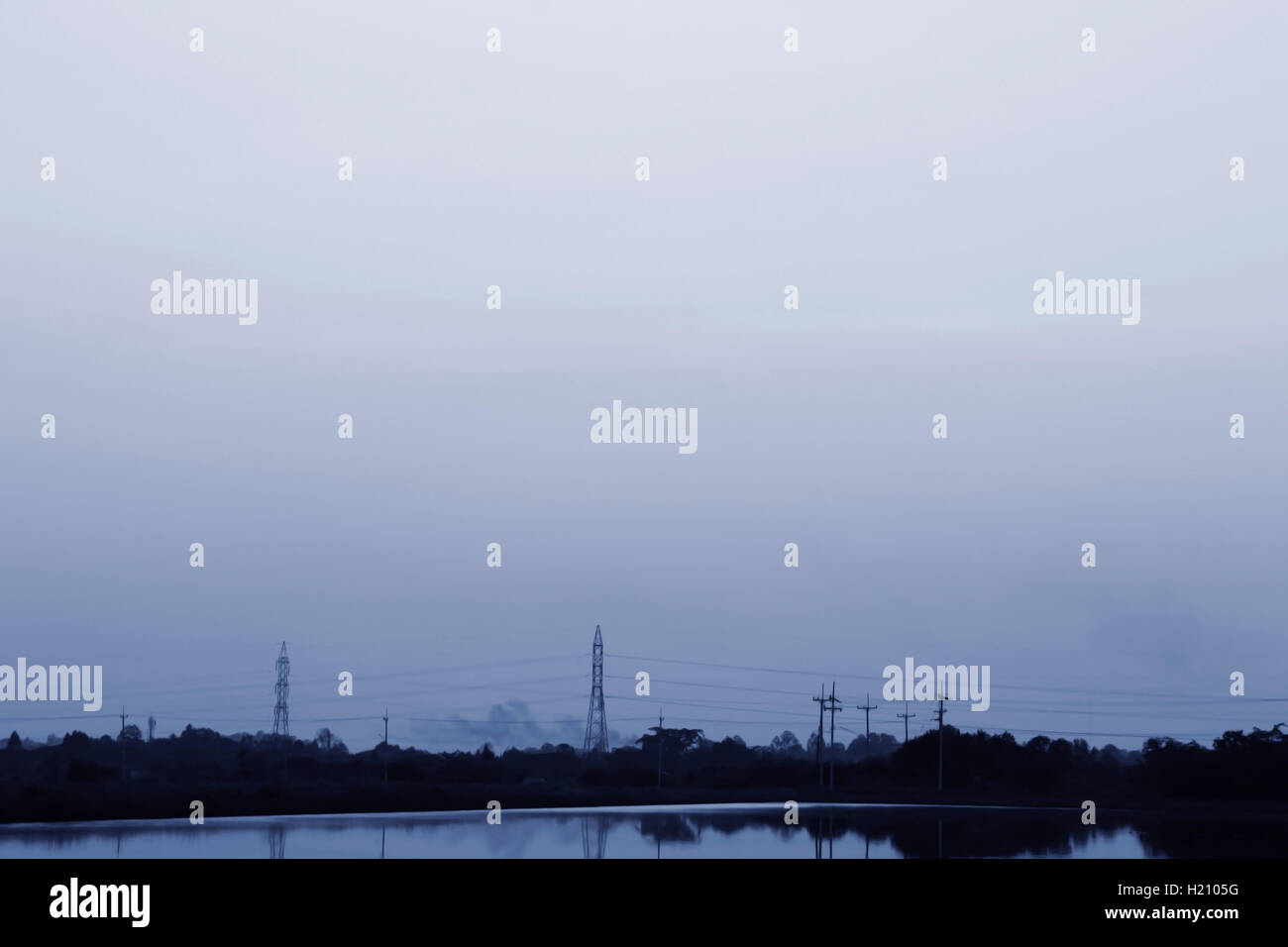 telephone poles in night Stock Photo - Alamy