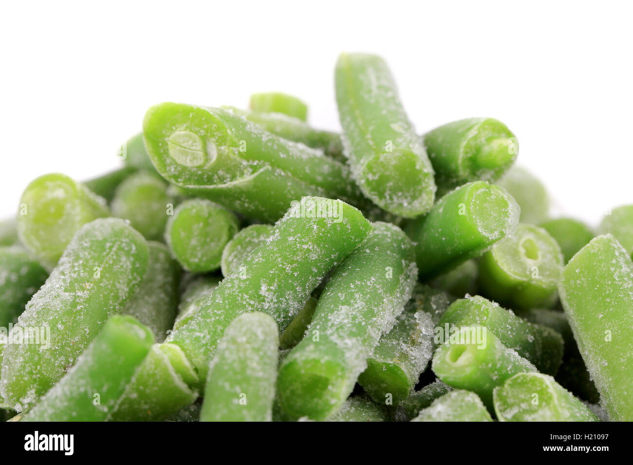 Close up of frozen green beans Stock Photo - Alamy