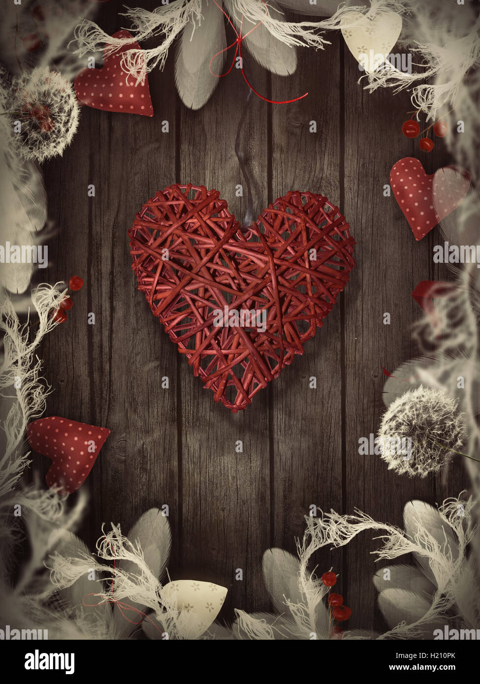 Valentines design - Love wreath Stock Photo - Alamy