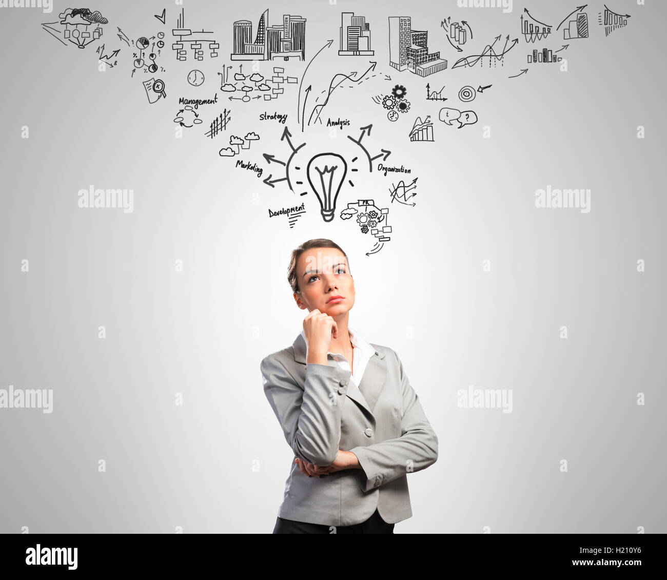 thinking business woman Stock Photo - Alamy