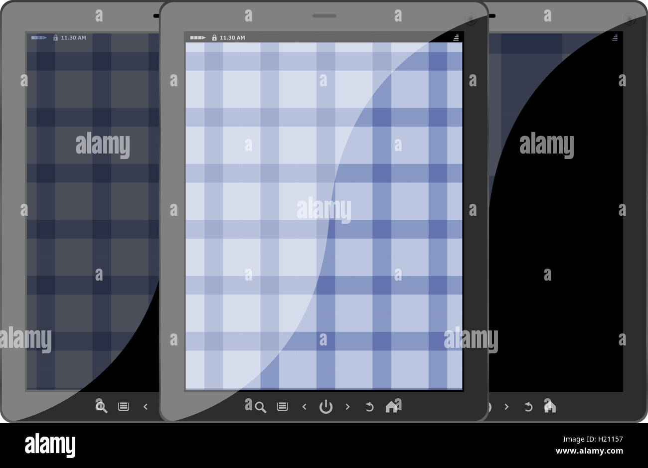 Realistic Concept Of Tablet PC With blue Screen Stock Photo - Alamy