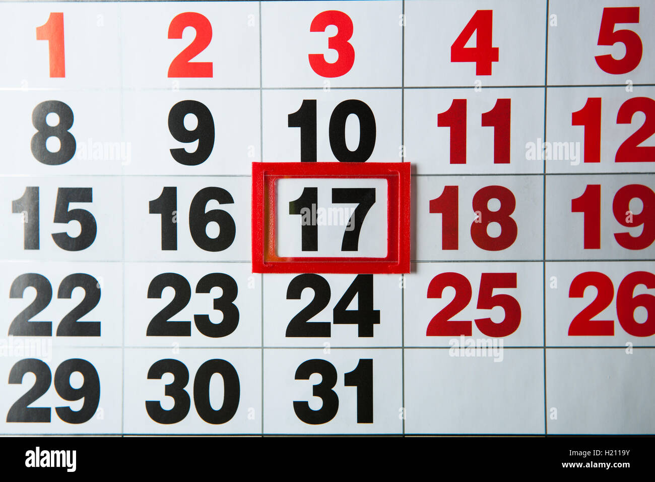 wall calendar calendar with the number of days Stock Photo - Alamy