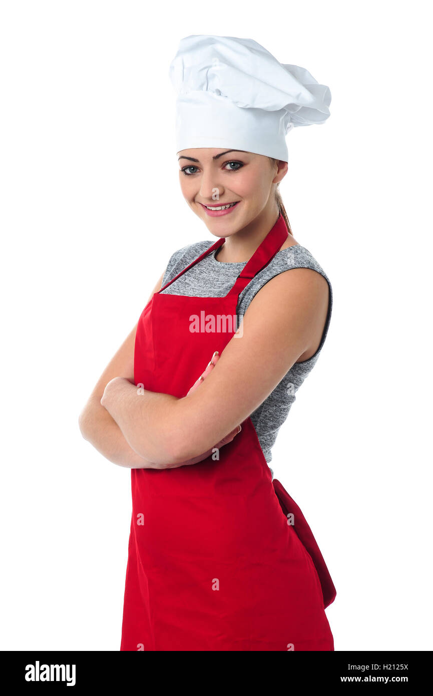 Confident young female cook Stock Photo - Alamy