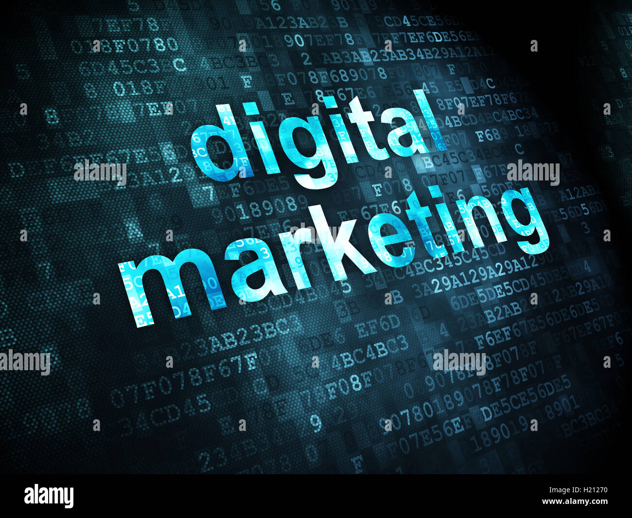 Advertising concept: Digital Marketing on digital background Stock ...
