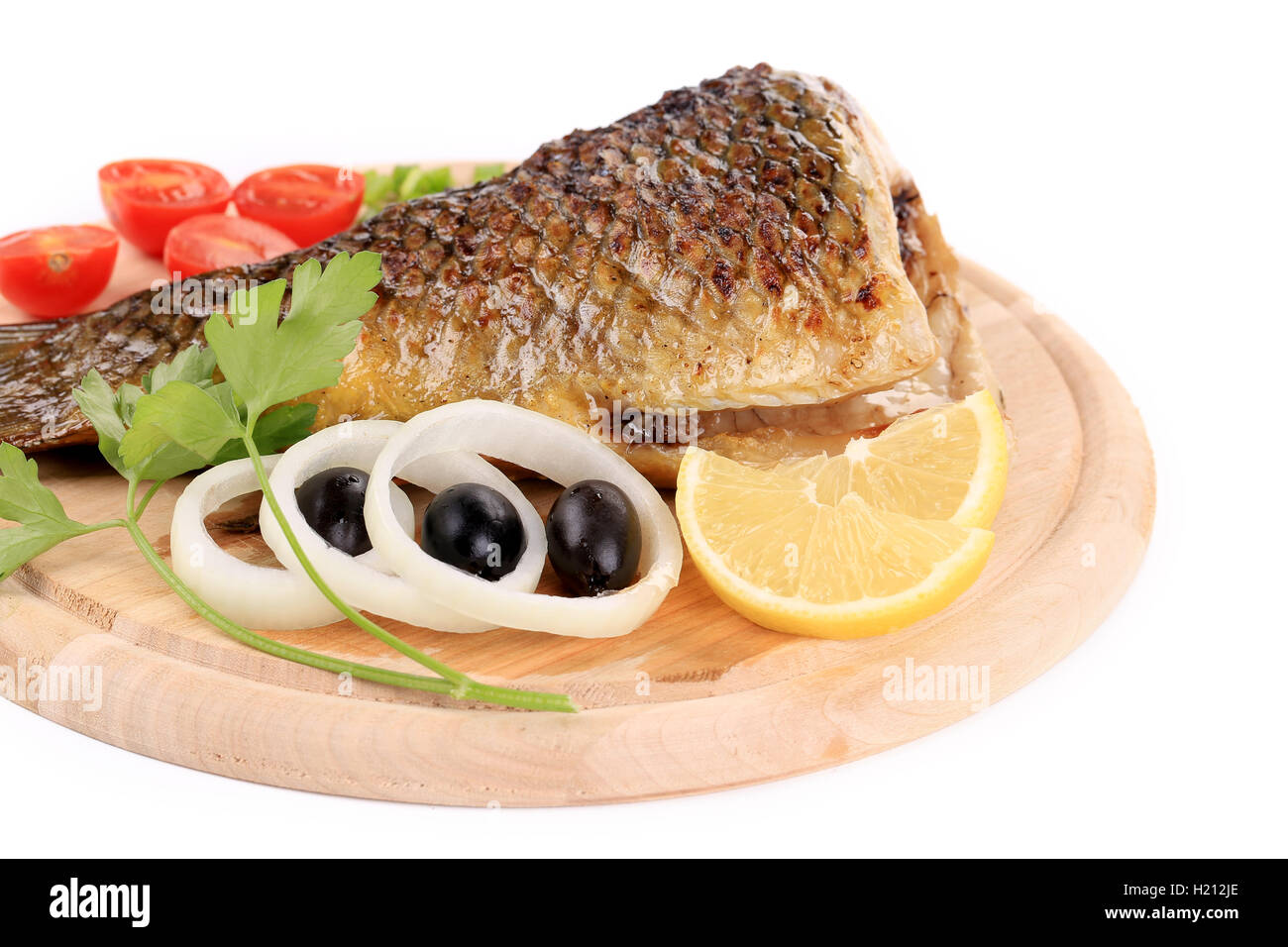 The tail of fried fish Stock Photo - Alamy