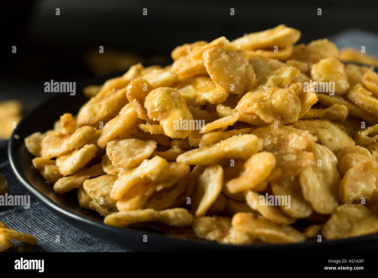 Salted and Roasted Dry Fava Beans Ready to Eat Stock Photo - Alamy