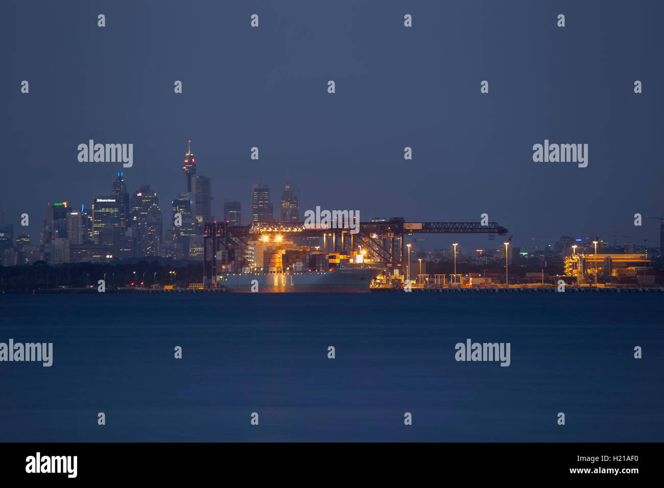 Container Ship unloading at Port Botany Container Wharf Sydney NSW ...