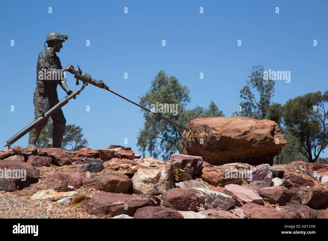 A life size bronze statue in the Miner's Heritage Park, dedicated to ...