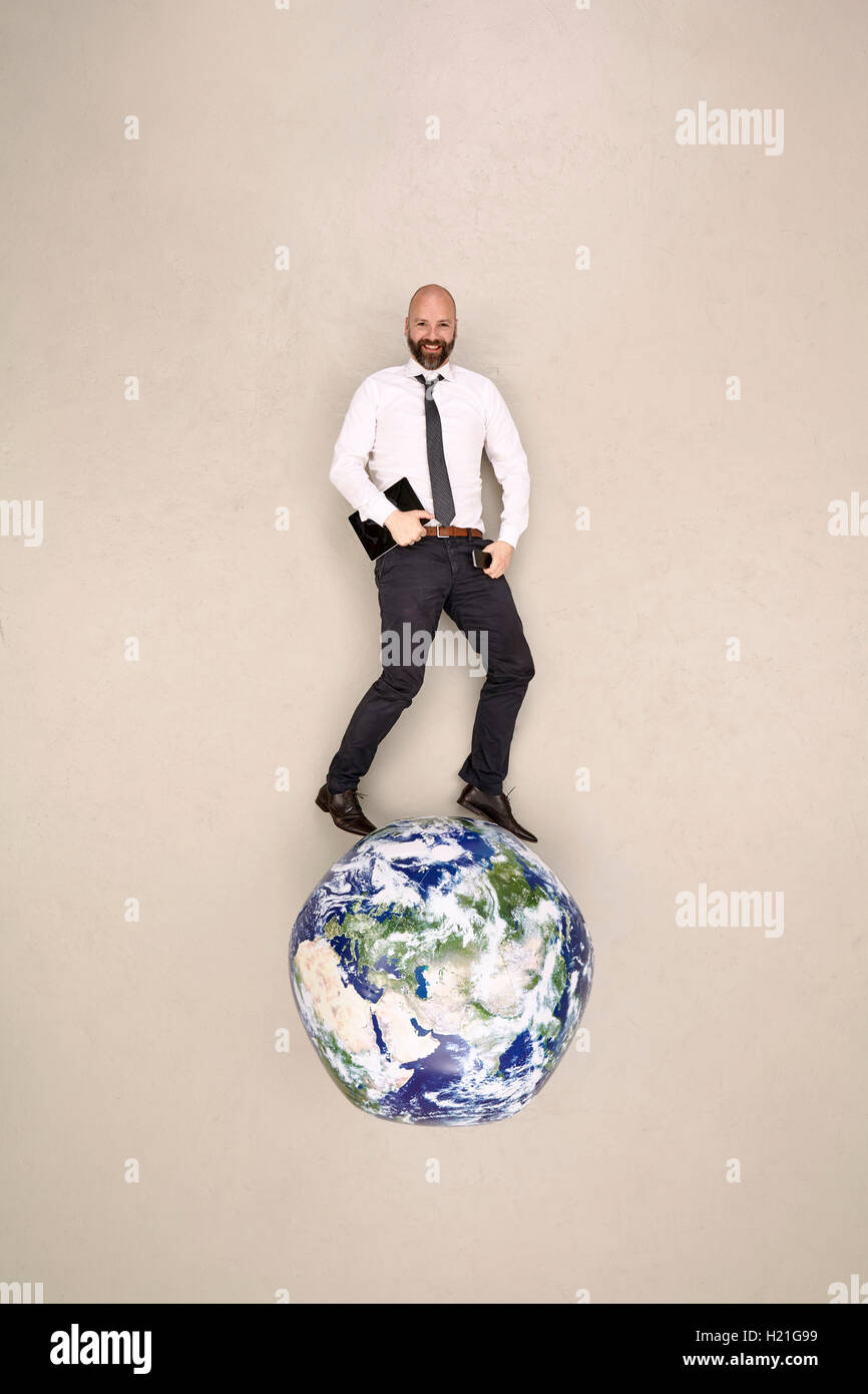 Background image with computer devices and globe hi-res stock ...
