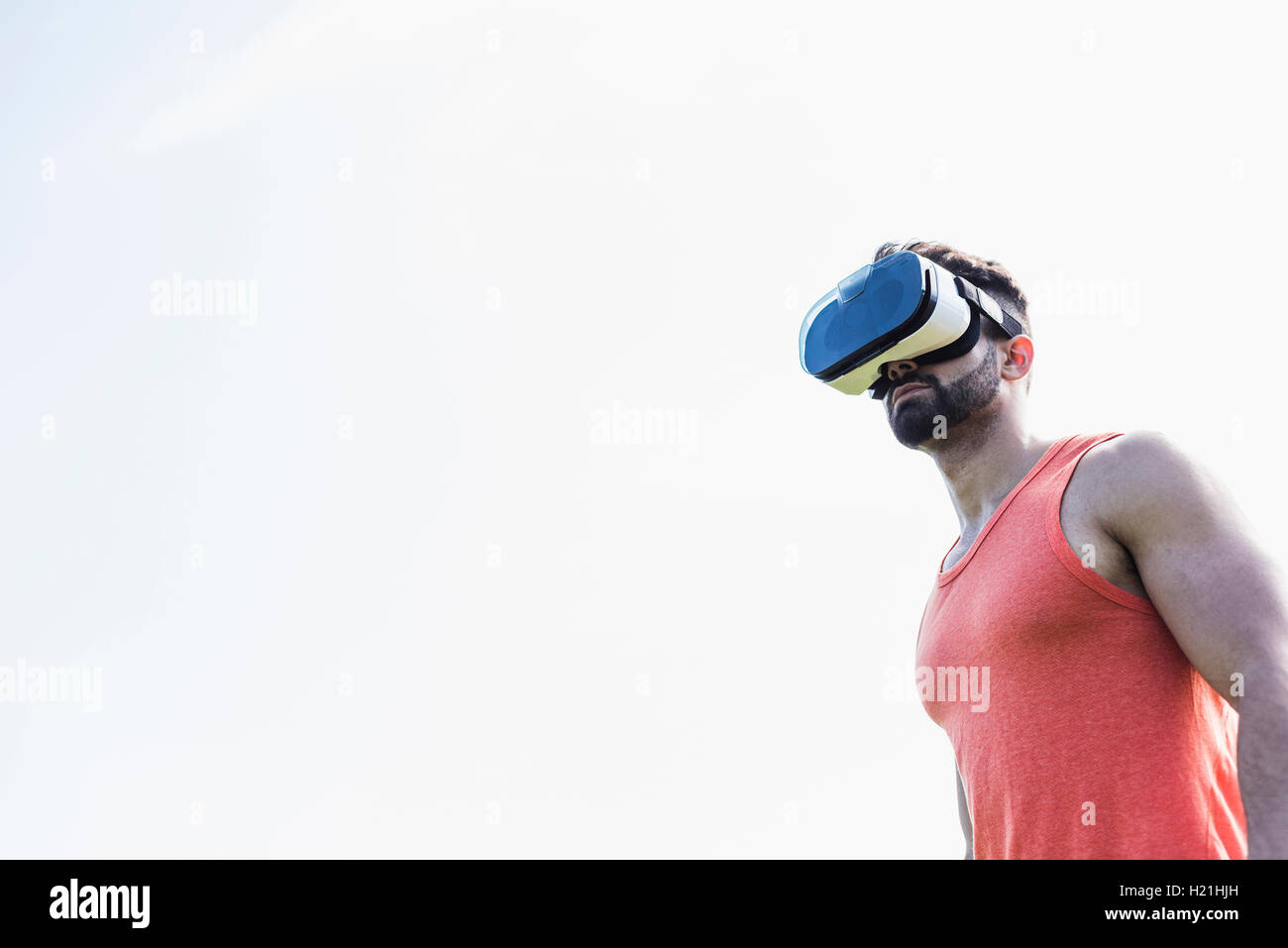 Athlete wearing virtual reality glasses Stock Photo - Alamy