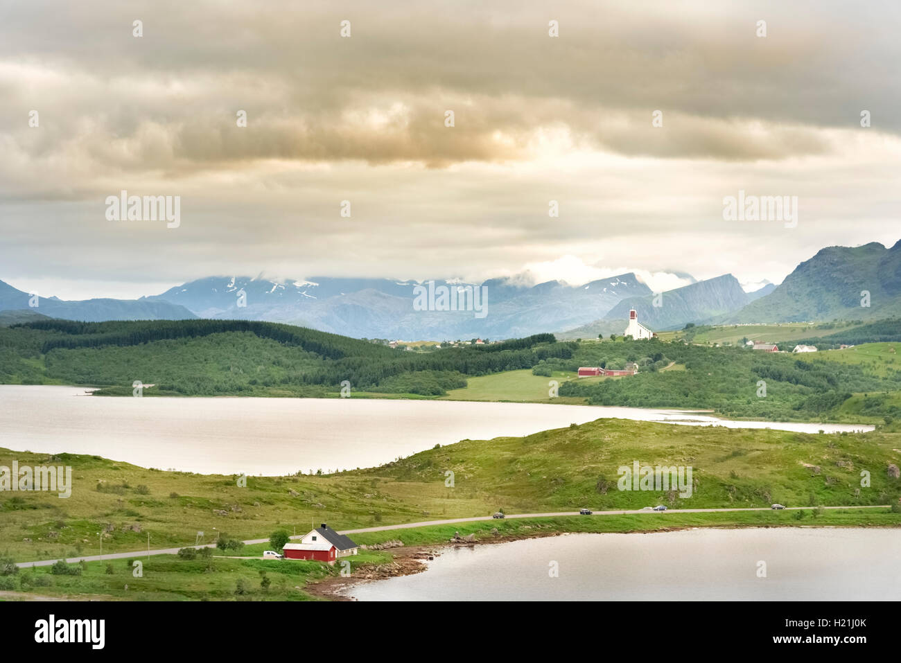 Norway, Vestvagoey, Lofoten, Viking Church Borg Stock Photo - Alamy