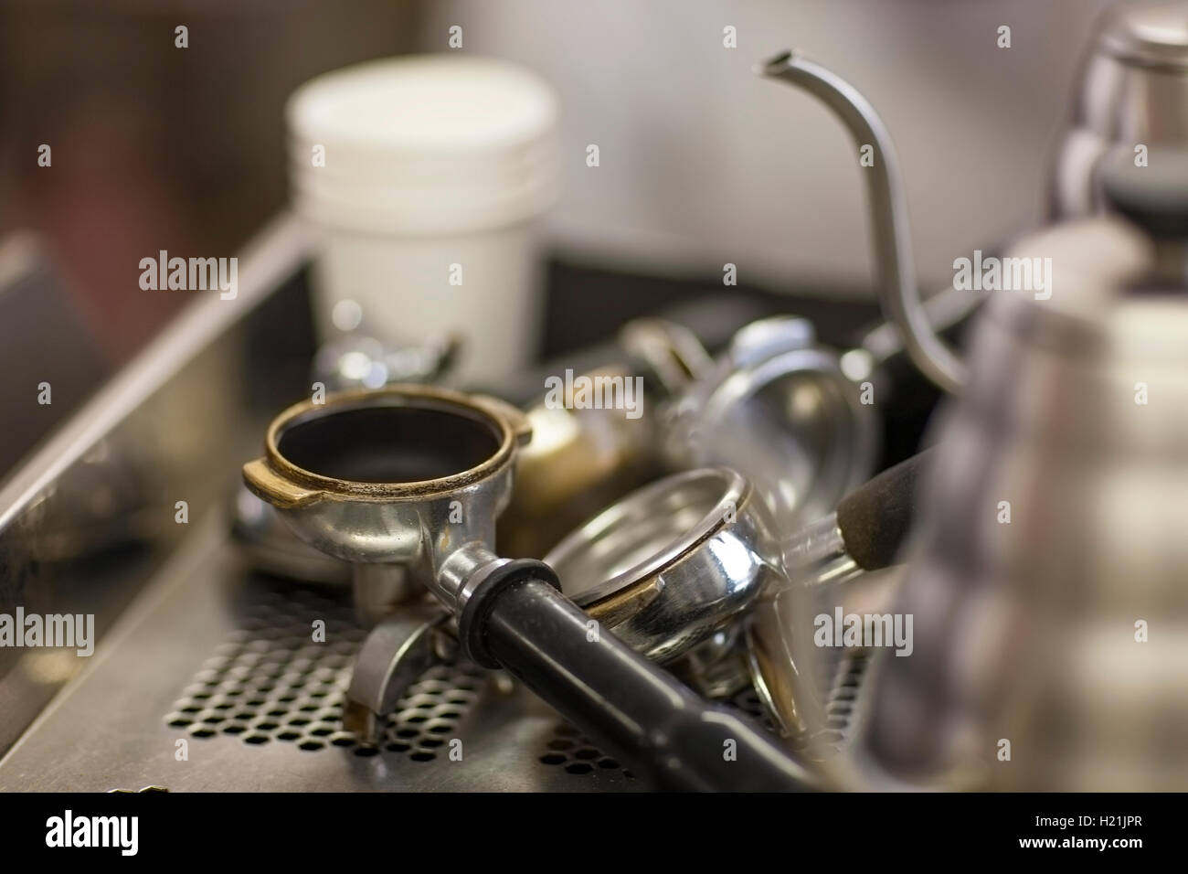 Espresso machine portafilter Stock Photo - Alamy