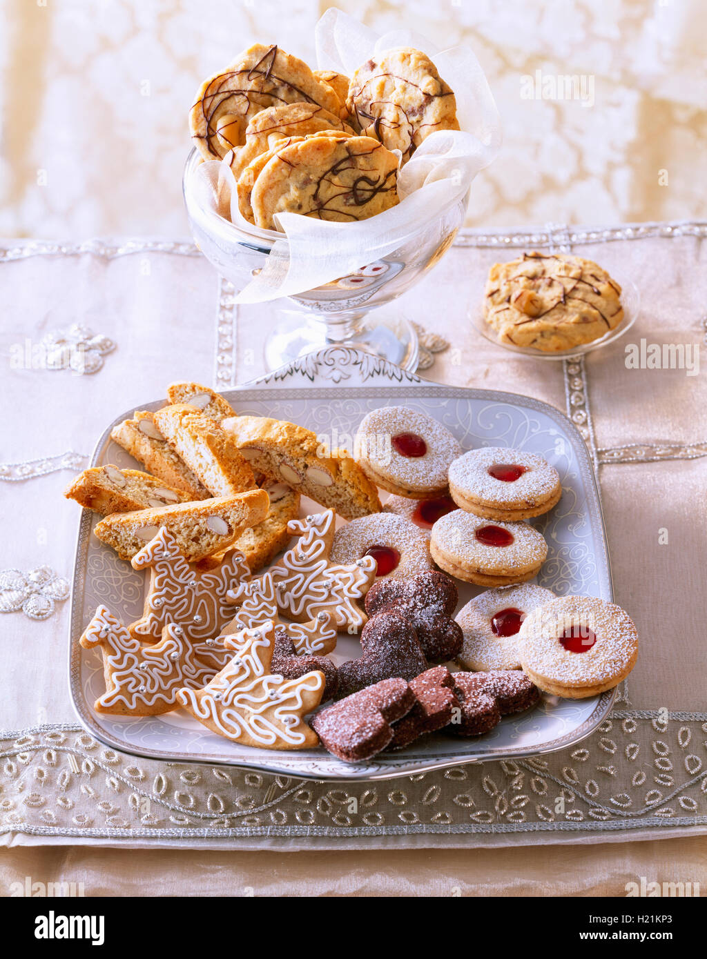 Selection of various Christmas Cookies Stock Photo - Alamy