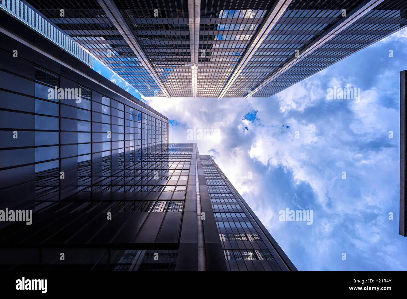 Canada, Ontario, Toronto, financial district, modern bank buildings ...
