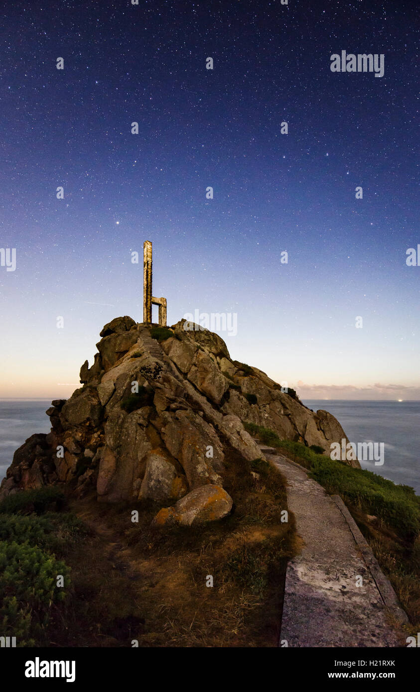 Spain, Galicia, Ferrol, Cape Prior at night Stock Photo - Alamy