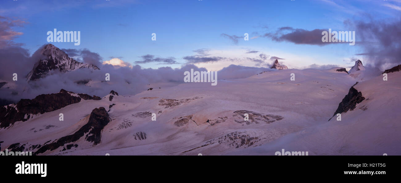 Switzerland, Bertol Hut, Matterhorn and Dent Blanche Stock Photo - Alamy