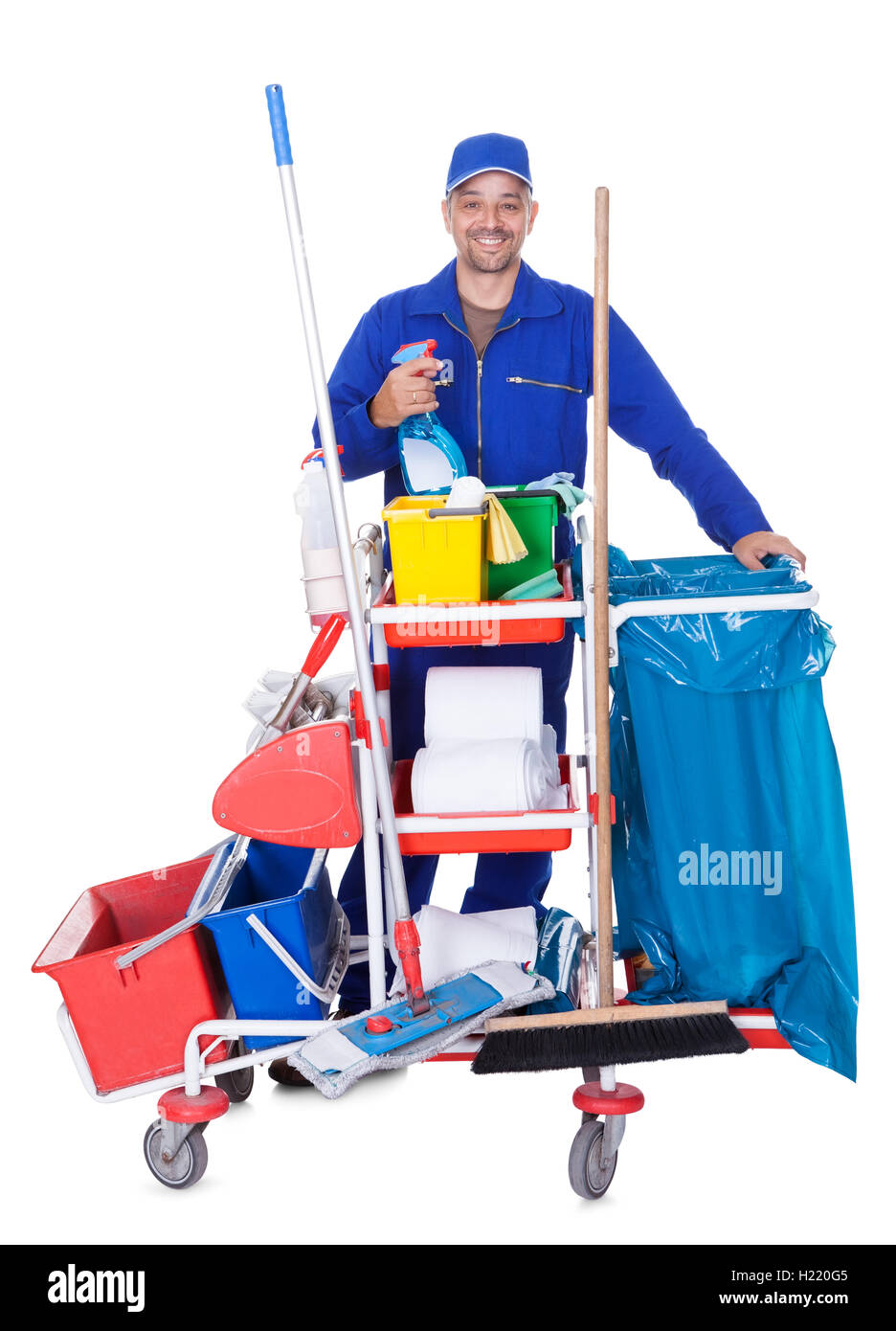 Portrait Of Smiling Cleaner Stock Photo - Alamy